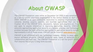 Owasp top 10 security threats | PPT