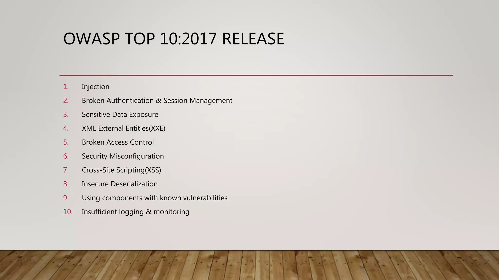 Owasp top 10 vulnerabilities | PPTX