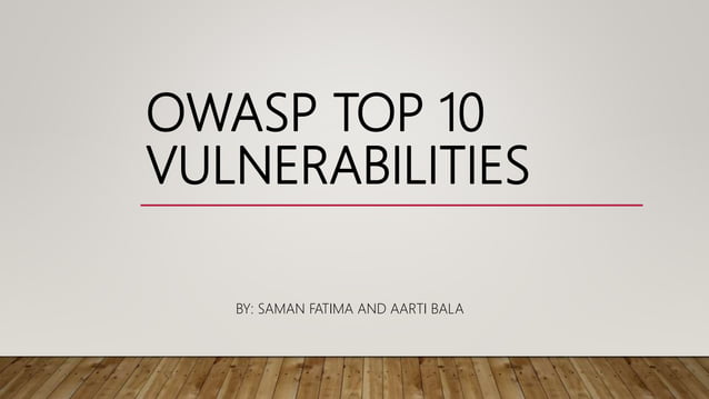 Owasp Top 10 Vulnerabilities Pptx Web Development Internet