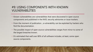 Owasp top 10 vulnerabilities | PPTX