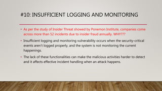 Owasp top 10 vulnerabilities | PPTX