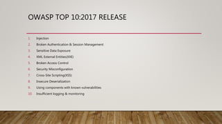Owasp top 10 vulnerabilities | PPTX