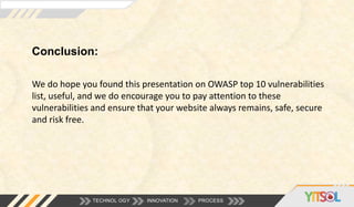 Owasp Top 10 Vulnerabilities List | PPTX