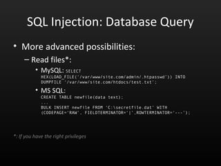 Owasp Top 10 A1: Injection | PPTX