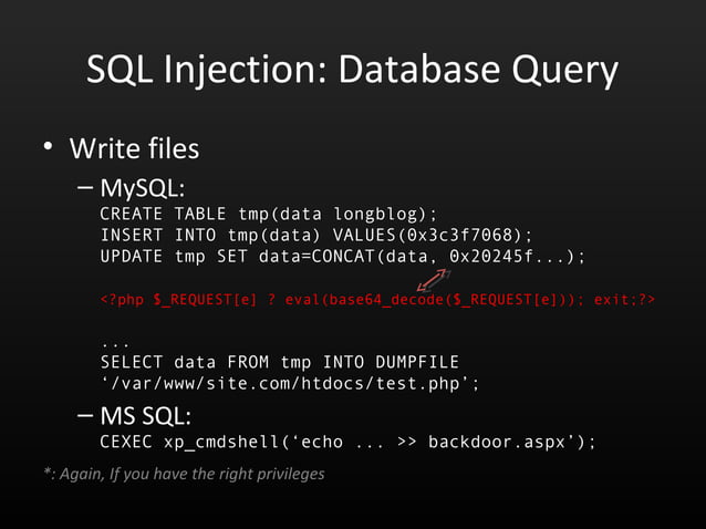 Owasp Top 10 A1: Injection | PPTX