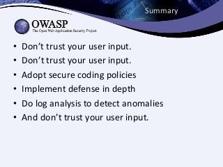 Owasp Top 10 A1: Injection | PPTX