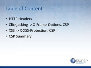 [Wroclaw #2] Web Application Security Headers | PPT