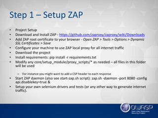 Scripts that automate OWASP ZAP as part of a continuous delivery pipeline | PPT | Free download
