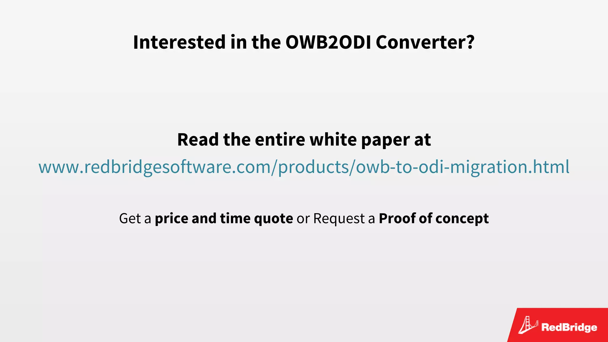 Migrating from OWB to ODI | PPTX