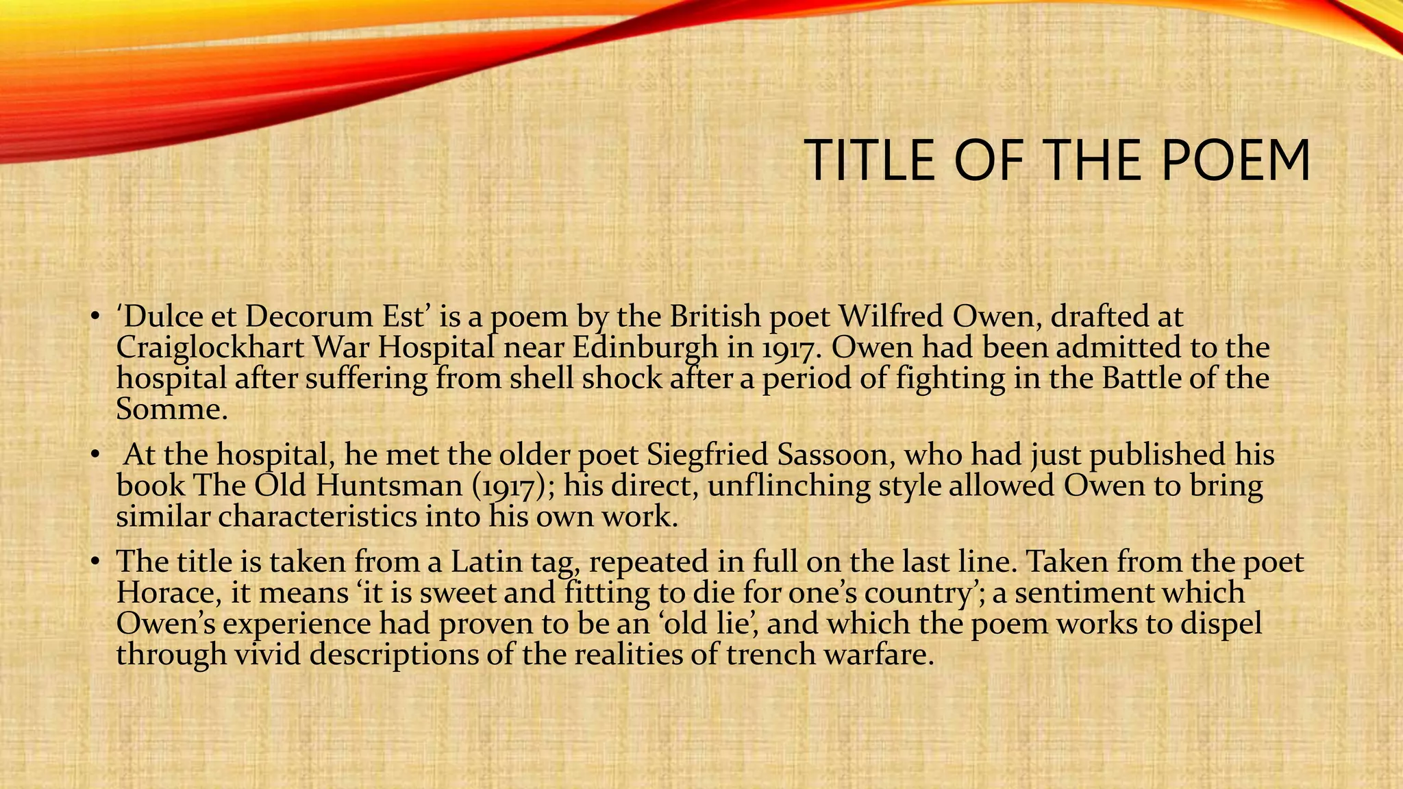 owen as a war poet | PPTX