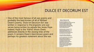 owen as a war poet | PPT