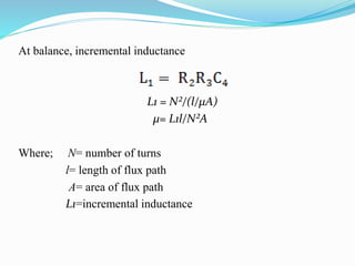 Owen’s bridge and measurement of increment inductance | PPTX