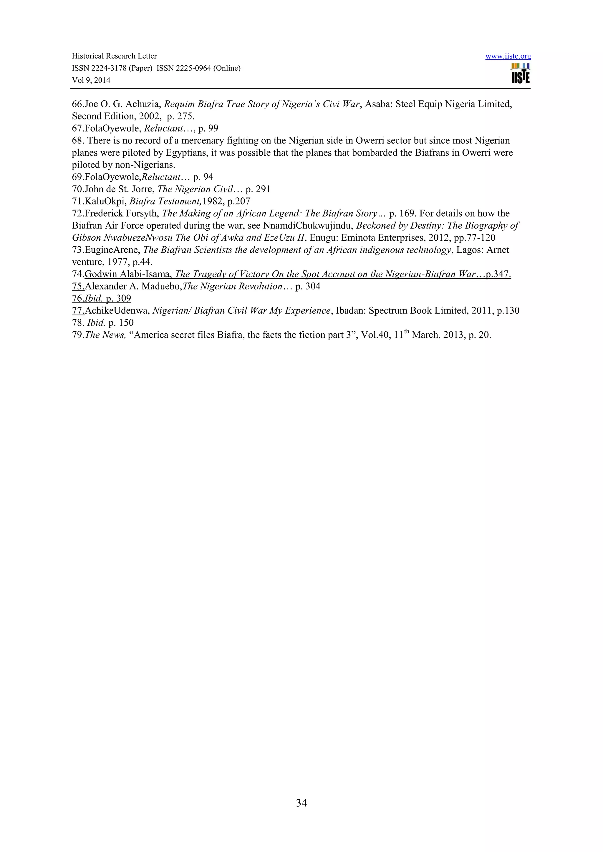 Owerri in the nigerian civil war 1967 1970 | PDF