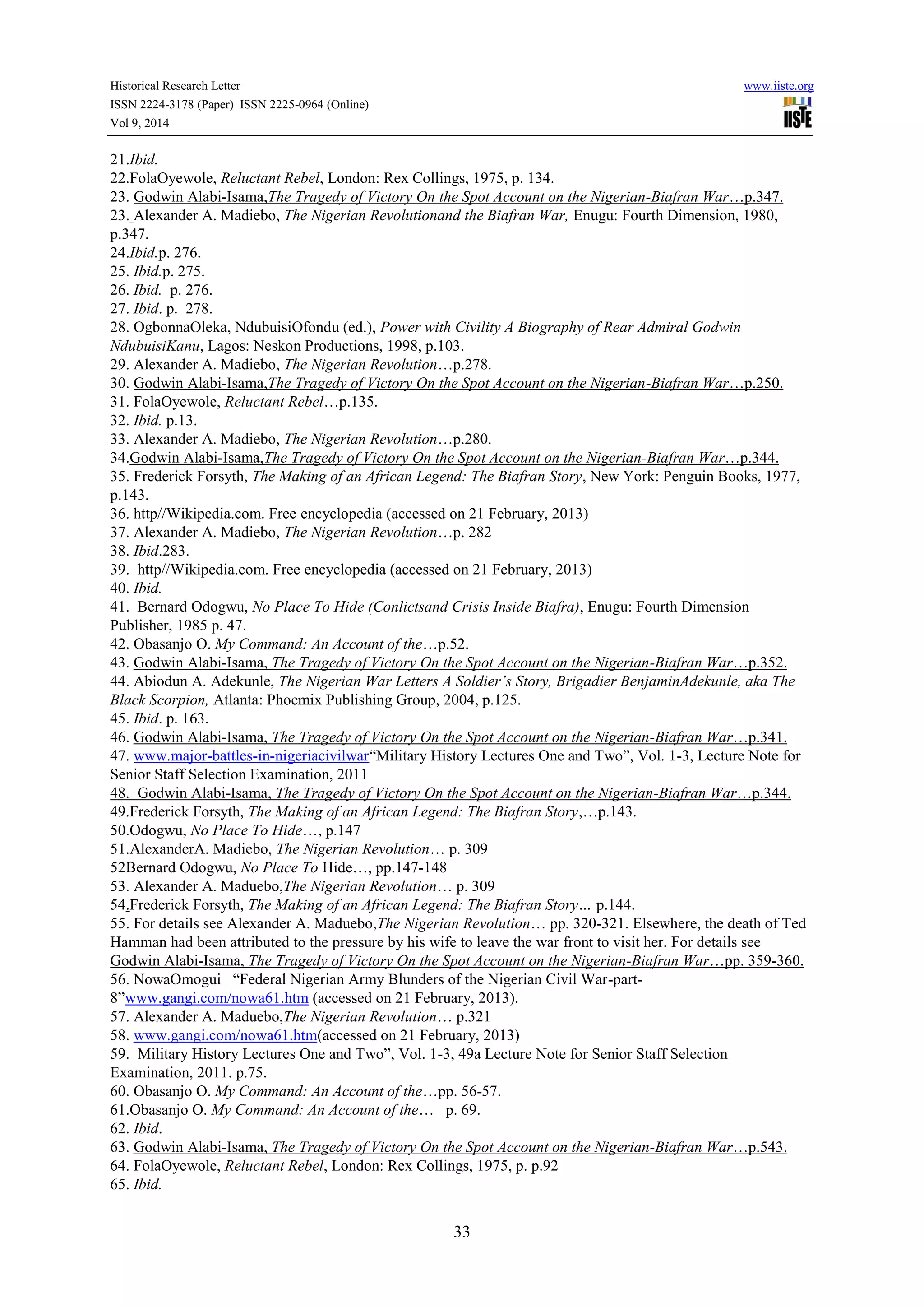 Owerri in the nigerian civil war 1967 1970 | PDF