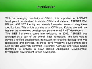 Owin and katana overview | PPTX