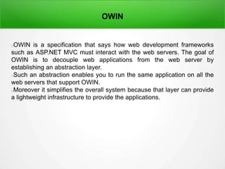 Owin and katana overview | PPTX
