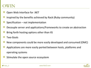OWIN (Open Web Interface for .NET) | PPT