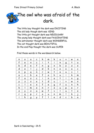 Owl afraid workbook | PDF