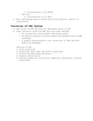 WEB ONTOLOGY LANGUAGE: OWL | PDF