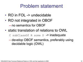 Relational Patterns in OWL and their application to OBO | PPTX | Databases | Computer Software ...
