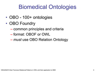 Relational Patterns in OWL and their application to OBO | PPTX | Databases | Computer Software ...