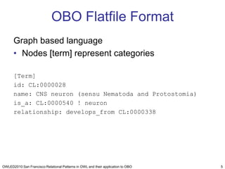 Relational Patterns in OWL and their application to OBO | PPTX | Databases | Computer Software ...