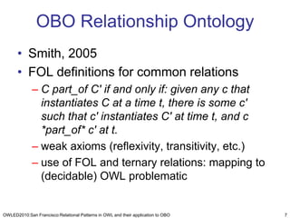Relational Patterns in OWL and their application to OBO | PPTX | Databases | Computer Software ...
