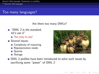 Semantic Web languages: Expressivity vs scalability | PPT