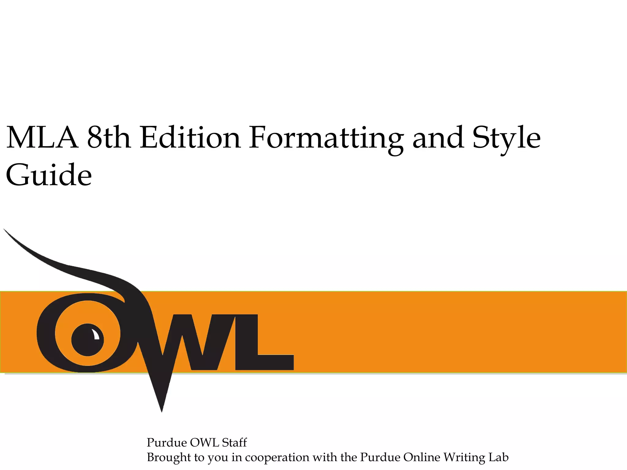 OWL Purdue MLA format | PPT