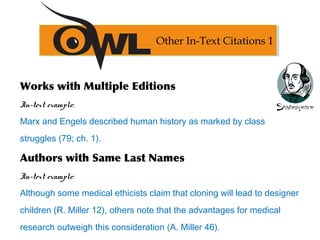 OWL Purdue MLA format PPT
