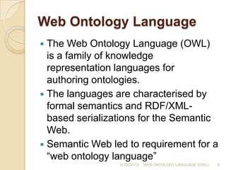 Owl web ontology language | PPTX
