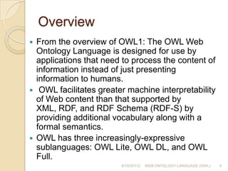 Owl web ontology language | PPTX