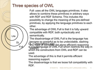 Owl web ontology language | PPTX