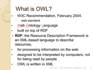Owl web ontology language | PPTX