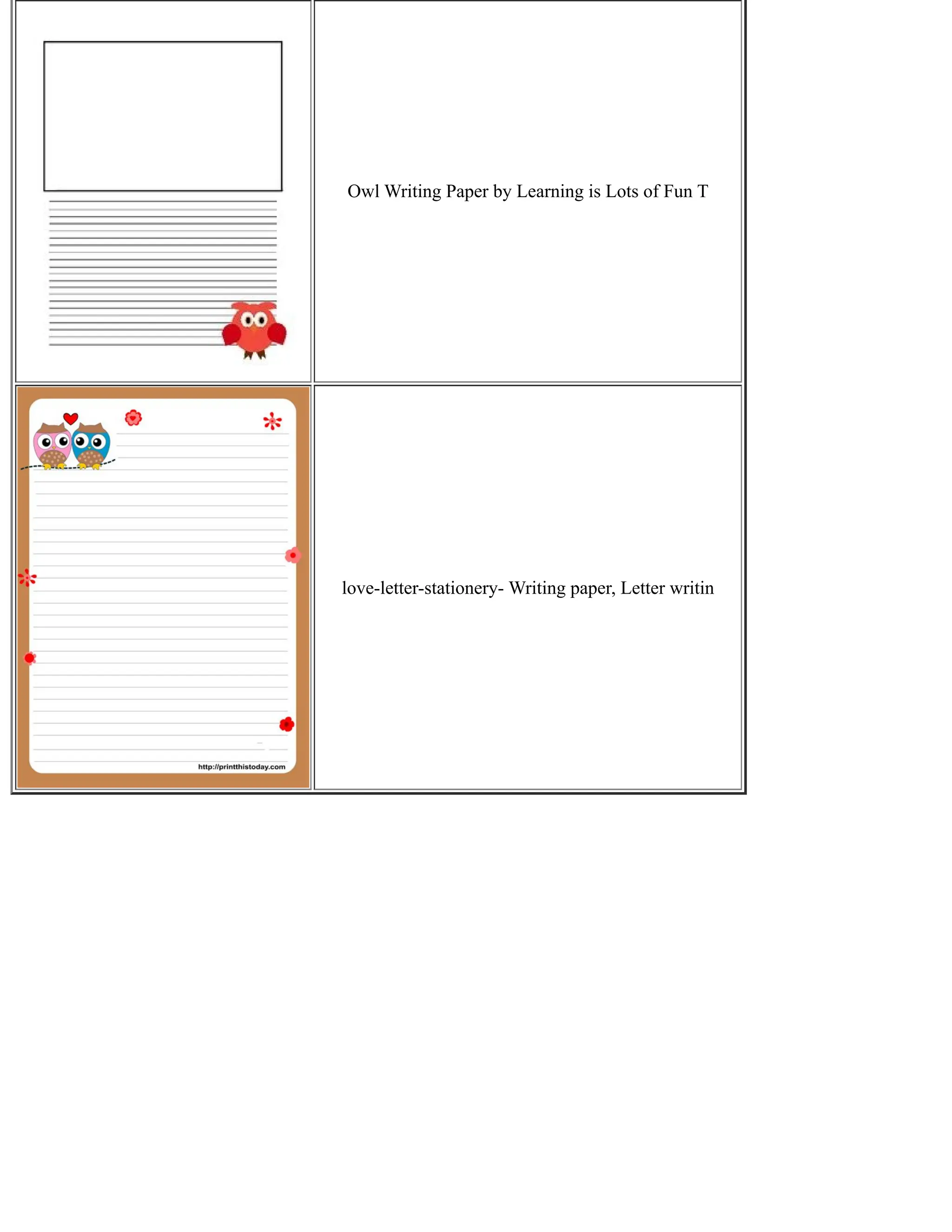 Owl Writing Paper | PDF