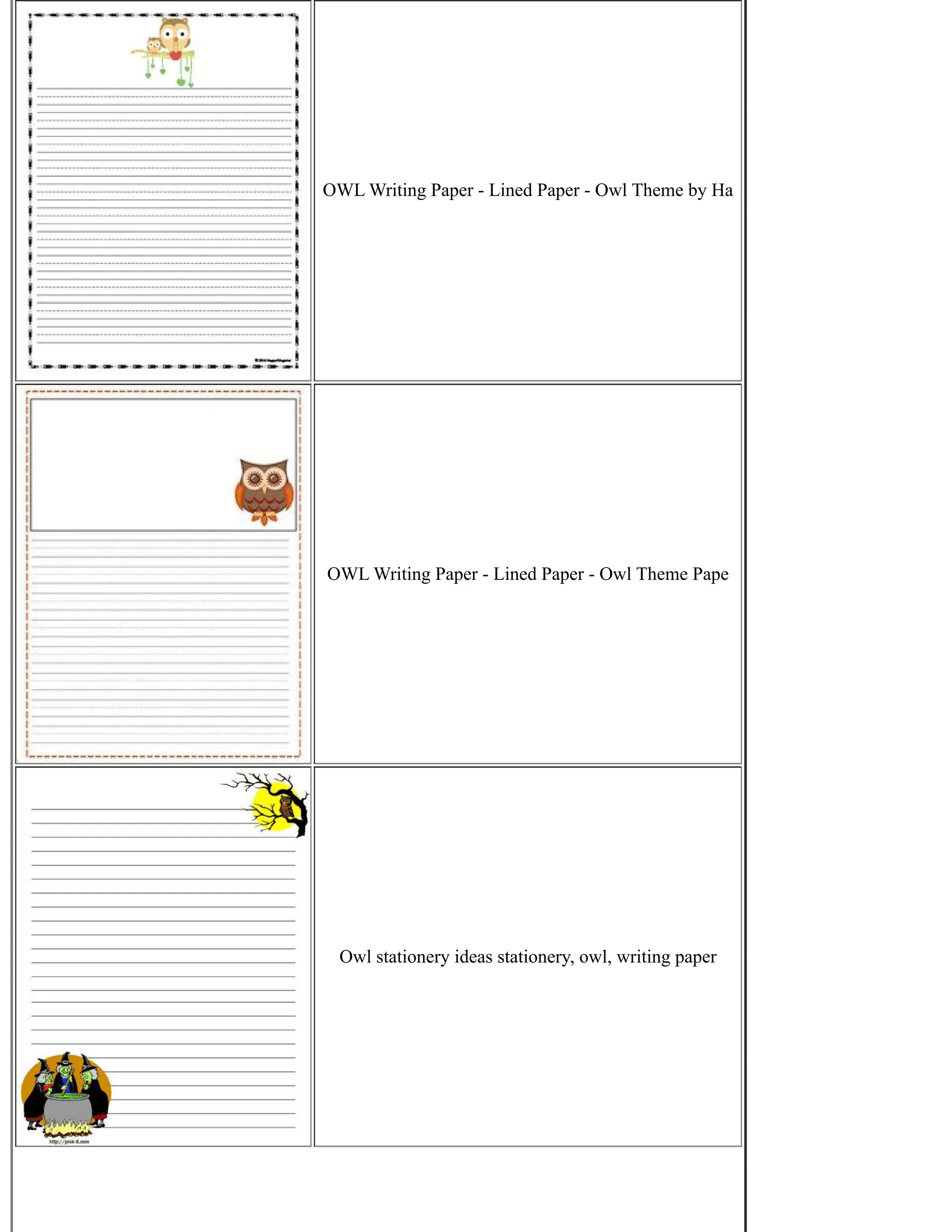 Owl Writing Paper | PDF
