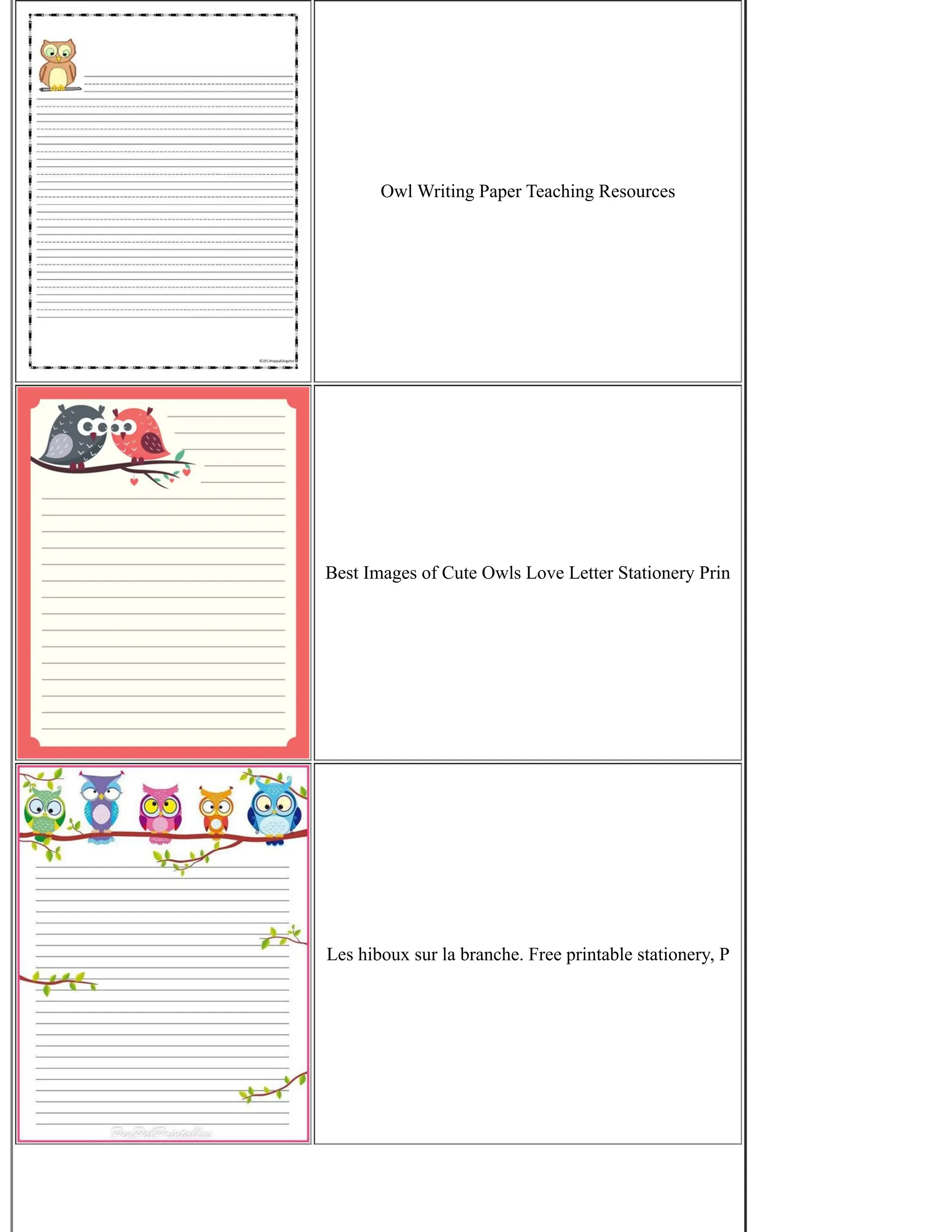 Owl Writing Paper | PDF