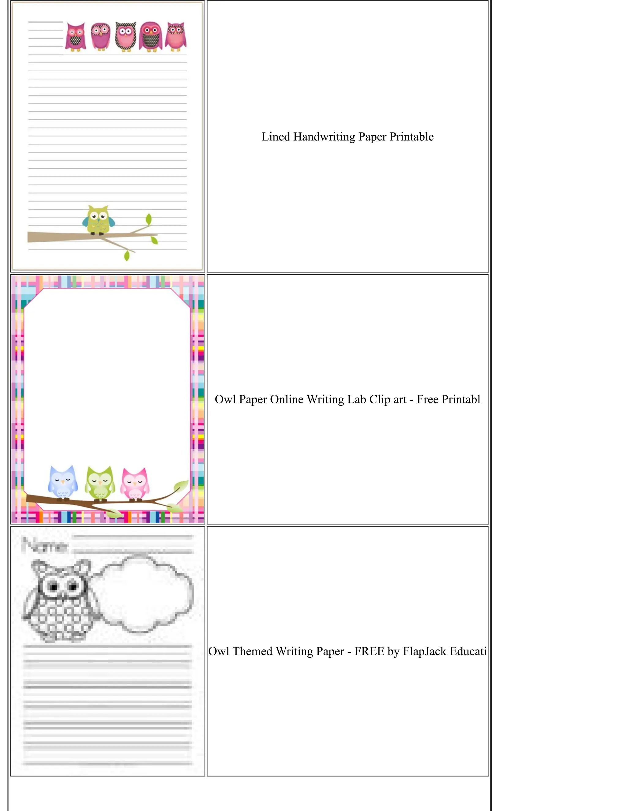 Owl Writing Paper | PDF