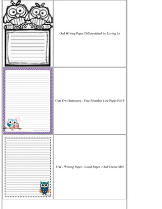 Owl Writing Paper | PDF