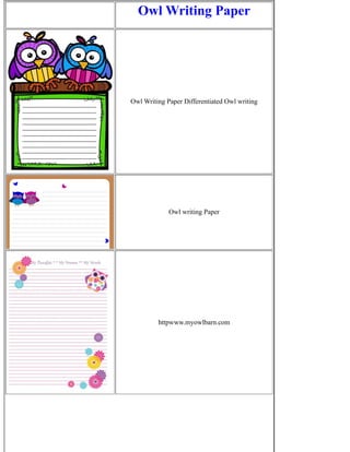 Owl Writing Paper | PDF