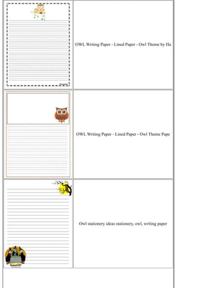 Owl Writing Paper | PDF