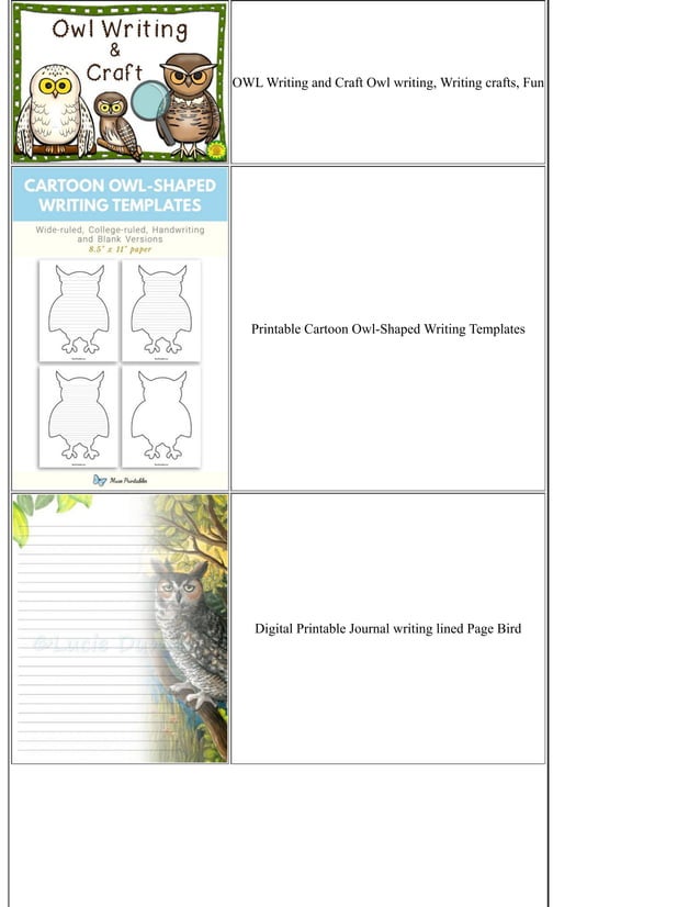Owl Writing Paper | PDF