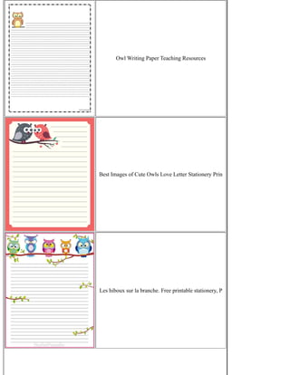 Owl Writing Paper | PDF