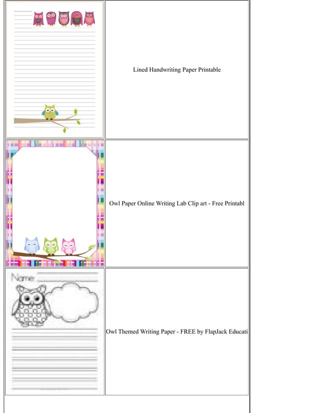 Owl Writing Paper | PDF