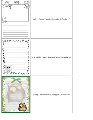 Owl Writing Paper | PDF