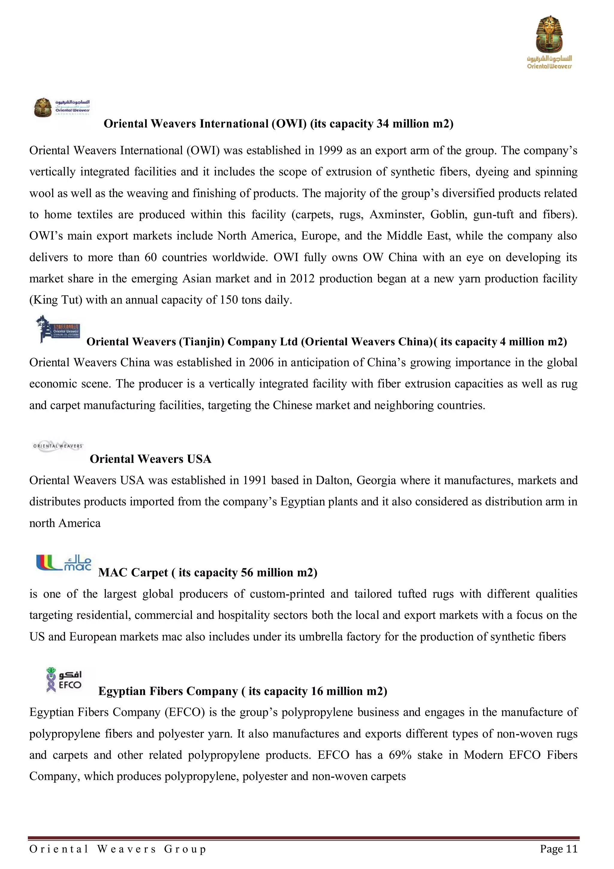 Case Study - Oriental Weavers (OW) | PDF