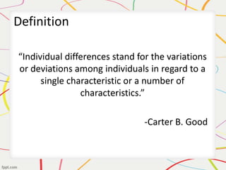 Principles of Individual Differences | PPTX