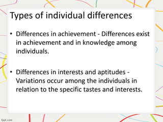 Principles of Individual Differences | PPTX