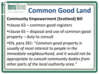 Ownerless land and common good land | PPT