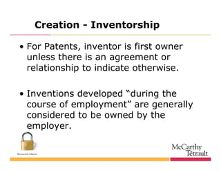 BioEntrepreneurship: Ownership and Inventorship Issues | PPT